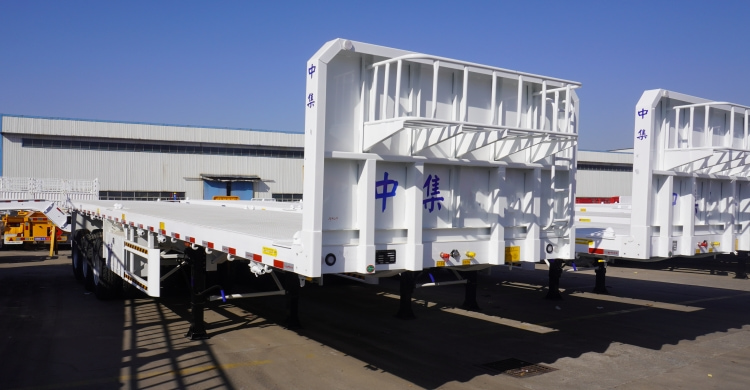 Flatbed Semi Trailer for Sale with Front Wall | Flatbed Semi Trailer ...